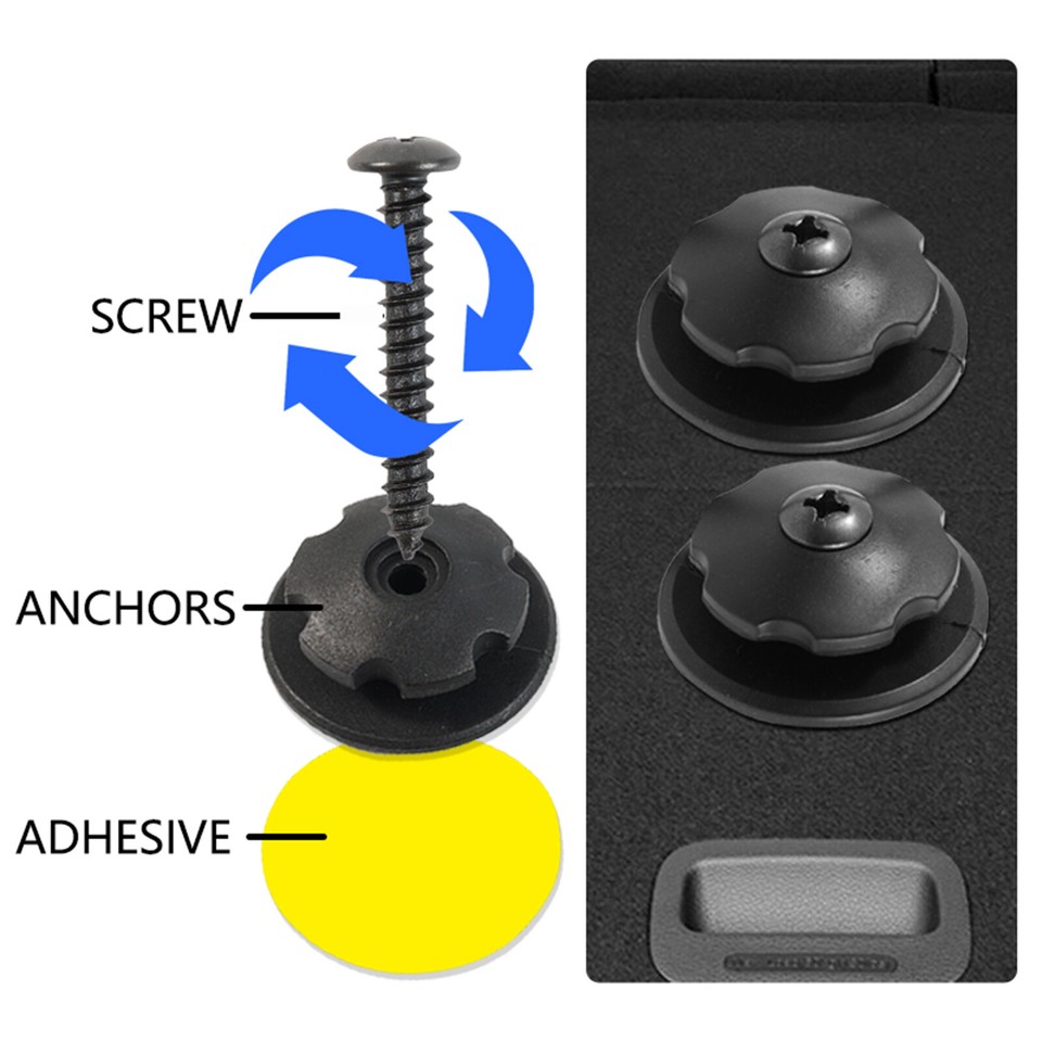 Car Cargo Hardware Kit Retaining Clip Anchors Screw Fixing For Storage ...