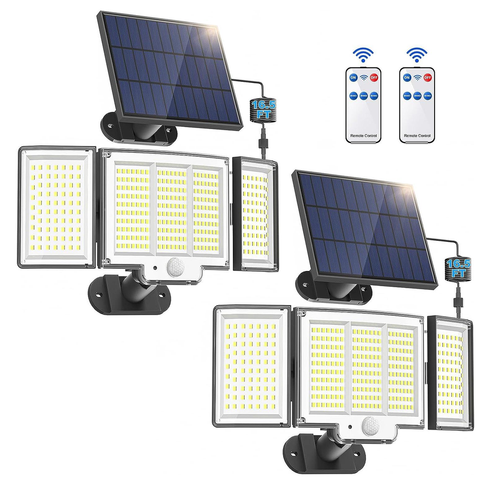 348 LED Solar Lights Outdoor Motion Sensor Wall Light Security Flood ...