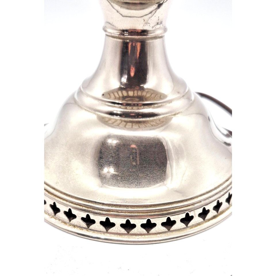 Vintage Electrified Rayo Kerosene Lamp Silver Base White Opal Swirl ...