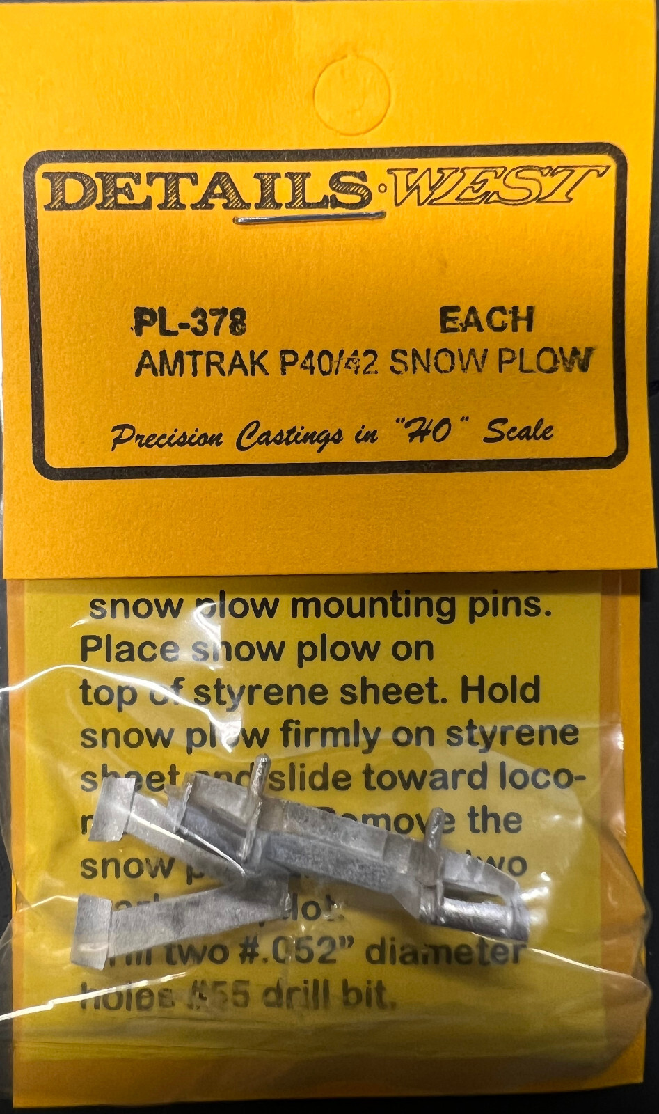Details West HO #378 Amtrak P40/42 Snow Plow | eBay