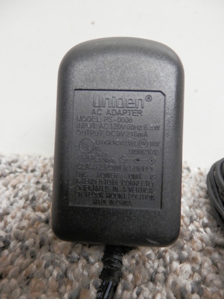 Uniden PS-0008 9V AC Power Adaptor For Uniden Products Phone Base ...