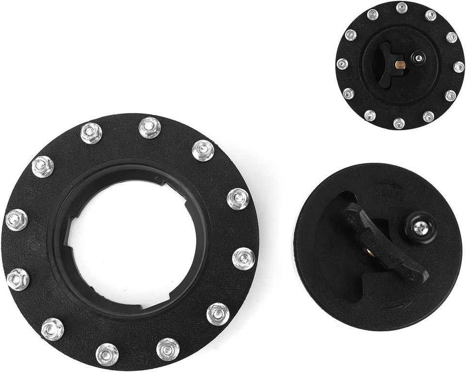 Black Universal Fuel Cell Gas Tank Filler Cap＋Filler Plate＋Fittings For ...