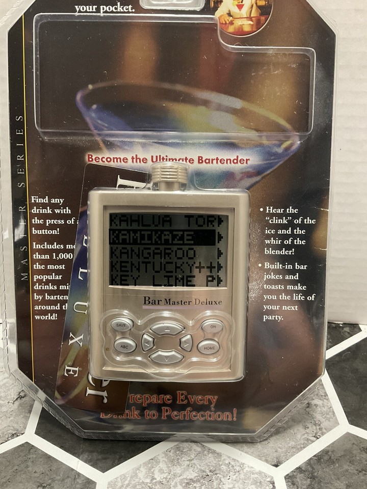 ELECTRONIC BAR MASTER SERIES DELUXE 1,000 Mixed Drinks Cocktail Recipes ...