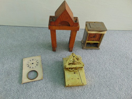 LOT OF ANTIQUE NOVELTY YALE CLOCK CO 2 MOVMENTS 2 CASES AND 1 DIAL ...