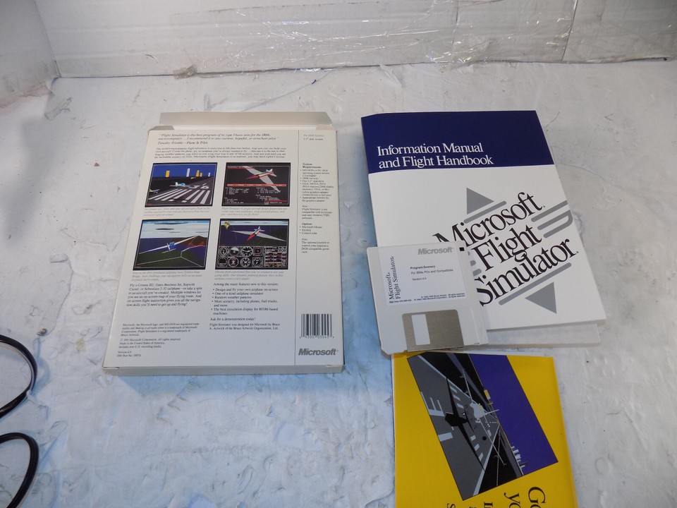 Vintage Microsoft Flight Simulator v 4.0 MS-DOS 3.5" Floppy | eBay