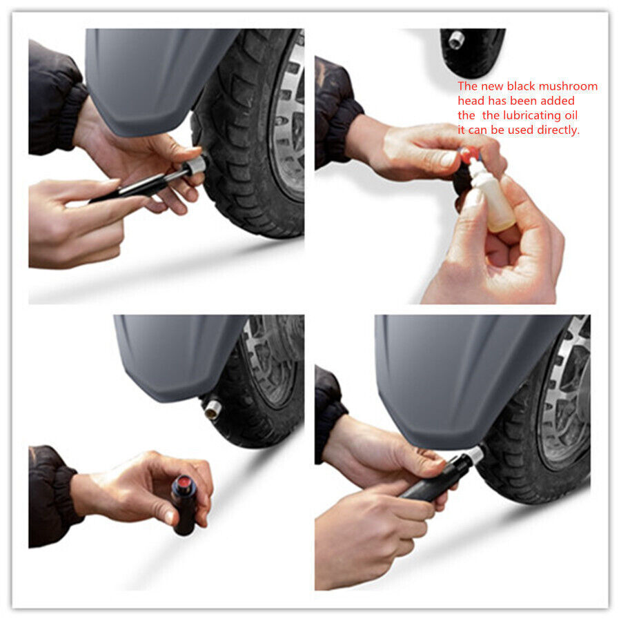 7x Motorcycle Tire Repair Tools Kit Mushroom Plug Probe Nozzle Tyre ...