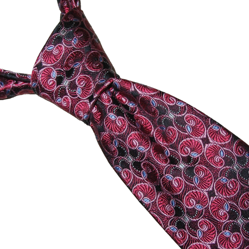SEVEN FOLD Robert Talbott Thick Woven 100% Silk Neck Tie Red Swirl Pattern | eBay