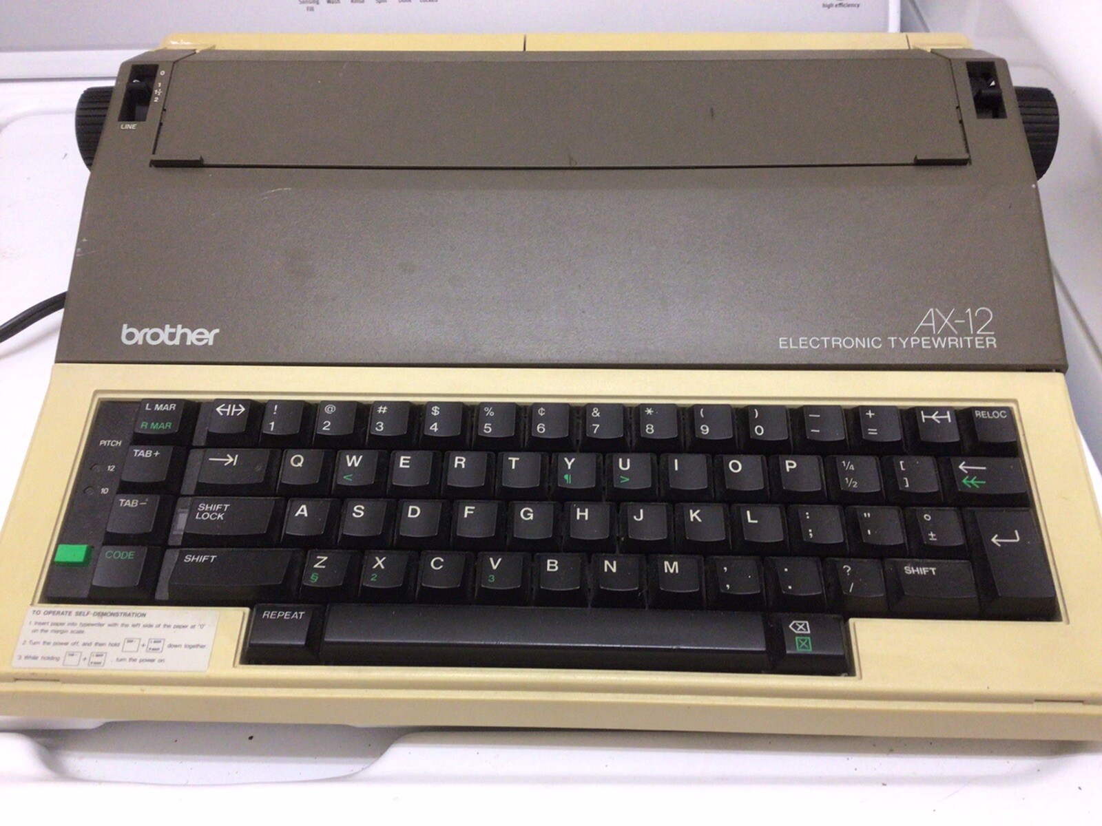 Vintage Brother AX-12 Portable Electronic Typewriter 1980's Made In ...