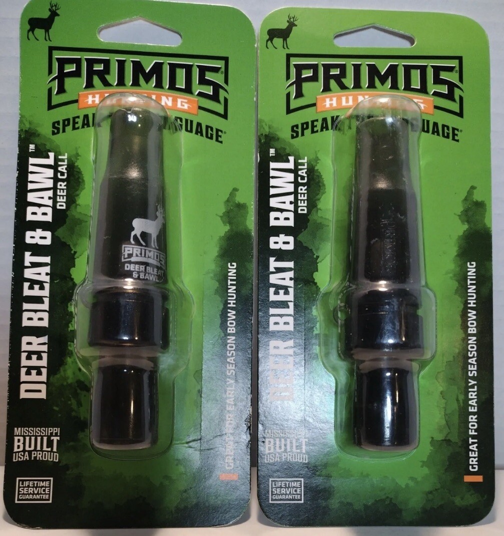 LOT of 2 Primos Deer Bleat & Bawl Deer Call For Doe Buck Hunting USA ...