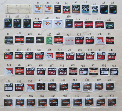 AMD Athlon Vision Pheonom Geforce RTX Atom Win XP i5 i7 i9 EVO sticker ...