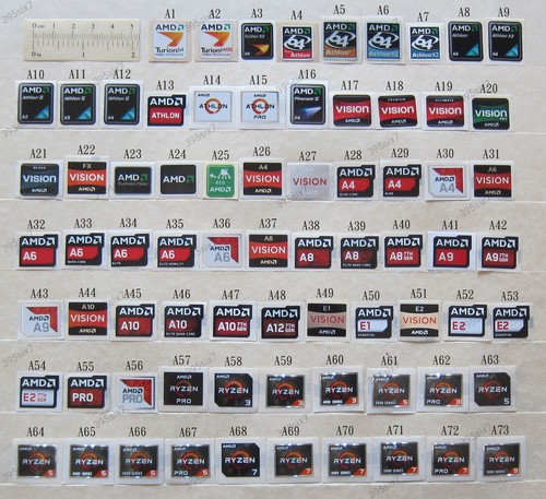 AMD Athlon Vision Pheonom Geforce RTX Atom Win XP i5 i7 i9 EVO sticker ...