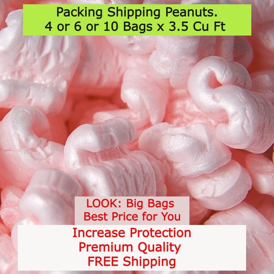 Foam Popcorn White 3.5 Cu ft 26 Gal Foam Peanuts for Shipping Protect ...