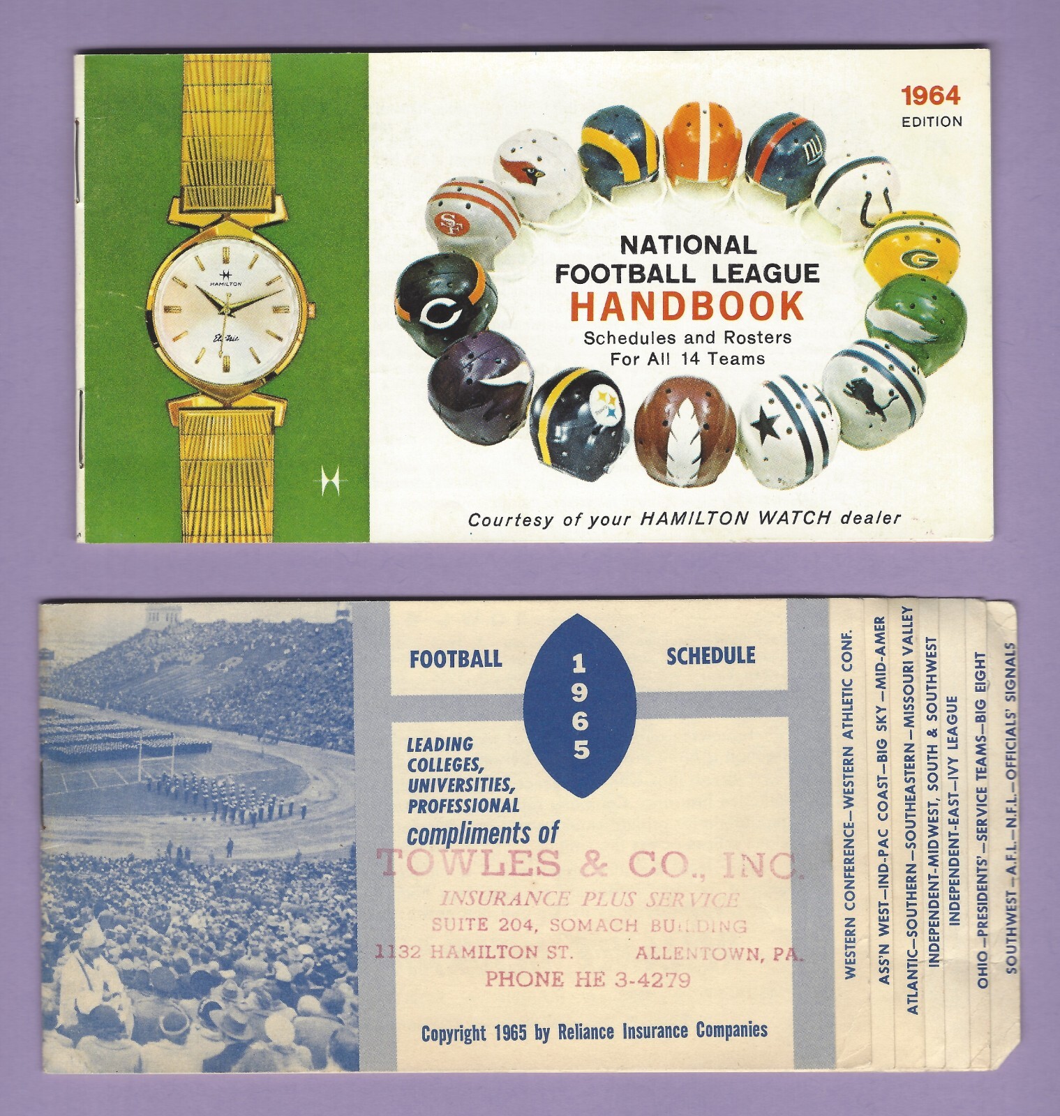 Football Paperbacks/Pamphlets, 1962-1965, Lot of 8, please see ...