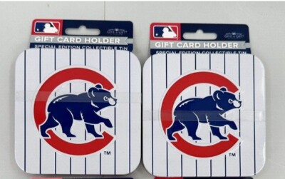 MLB CHICAGO CUBS GIFT CARD HOLDERS (2) Metal 4" X 4" Christmas Birthday ...