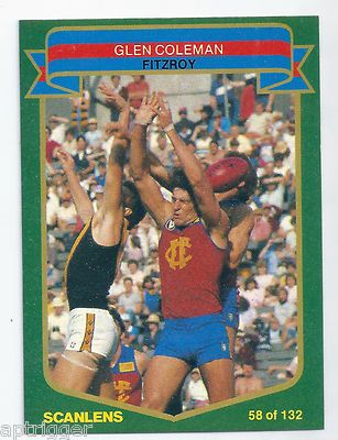 1985 Scanlens (58) Glen COLEMAN Fitzroy Mint **** | eBay