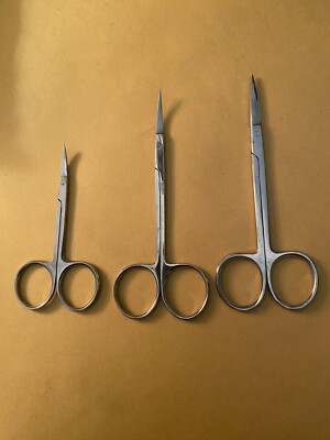 3 PC MULTI-PURPOSE SMALL SCISSORS FOR EYEBROWS NAILS HAIR BEARD ...