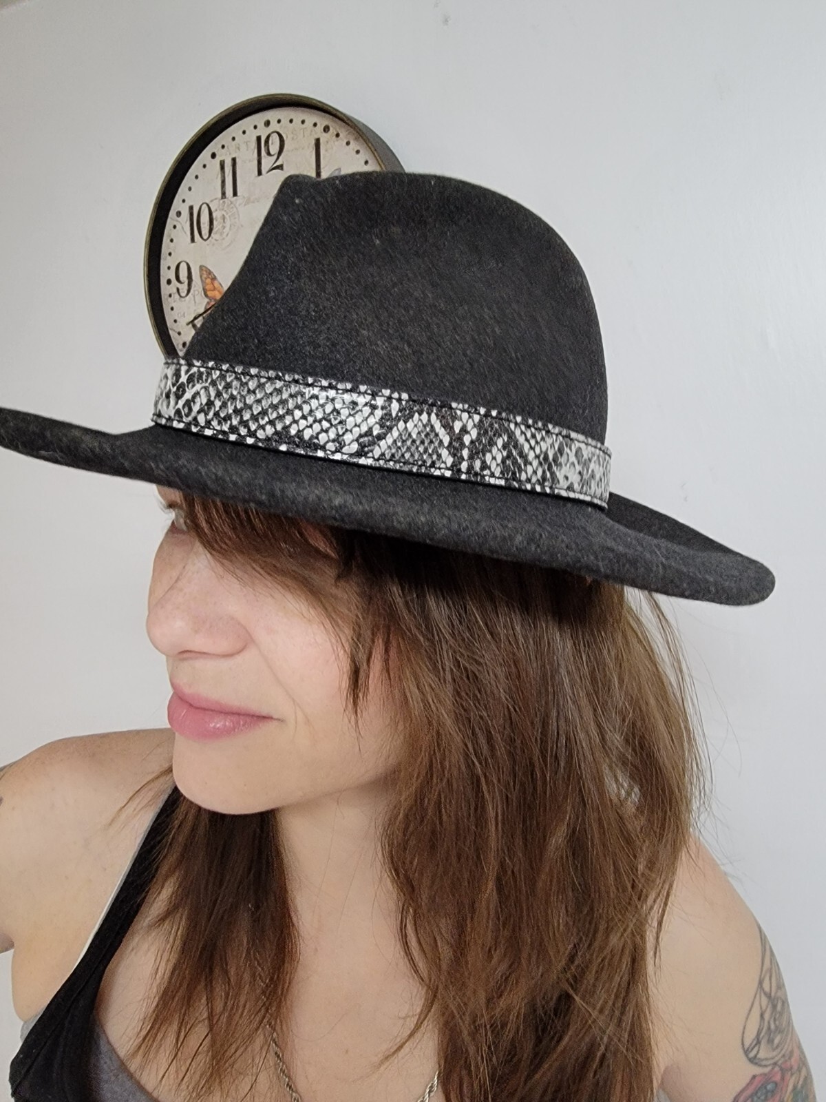 Faux Leather Pyton hatband snake skin adjustable Western cowboy cowgirl ...