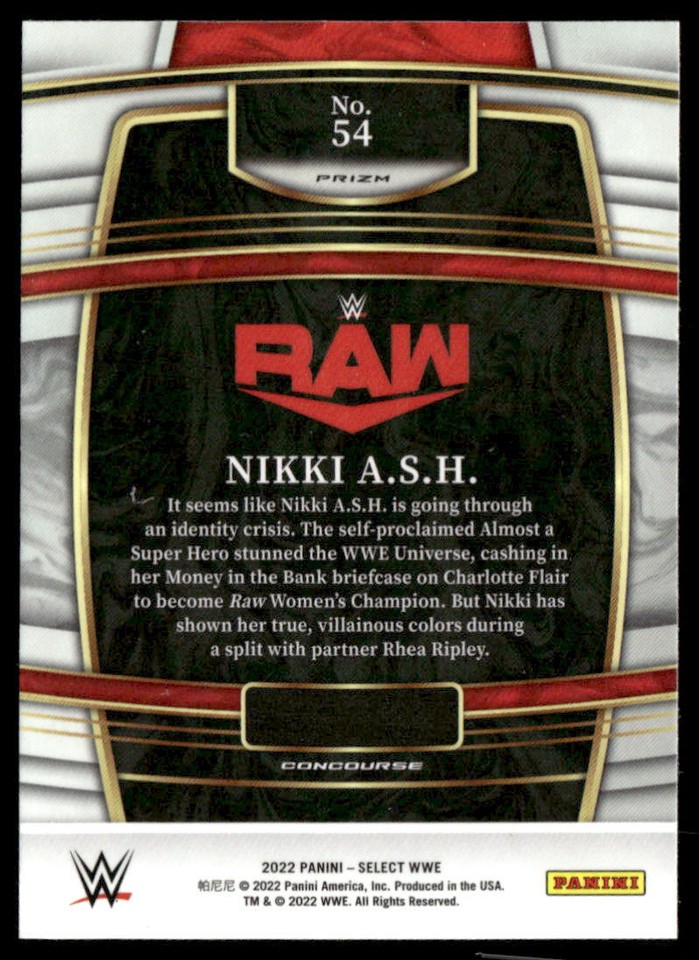 2022 Panini WWE Select #54 Nikki Ash Red White Blue Prizm SP | eBay