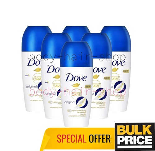 Dove Original Roll-On Deodorant Advanced Care Stay Fresh & Dry 50ml 6 ...