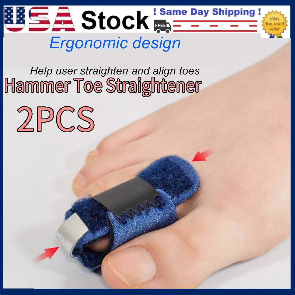 2Pcs Toe Hammer Straightener Corrector Splint Bunion Separator Fracture ...