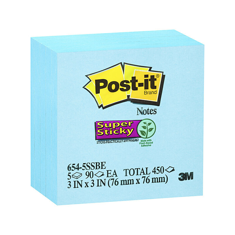 POST-IT SS 654-5SSBE Blue 75X75 Box of 4 | eBay Australia