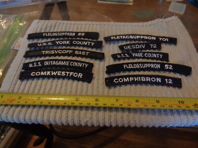 Ten (10) Different Navy Tabs or Rockers (BOX KIWI BAG#XY31) | eBay