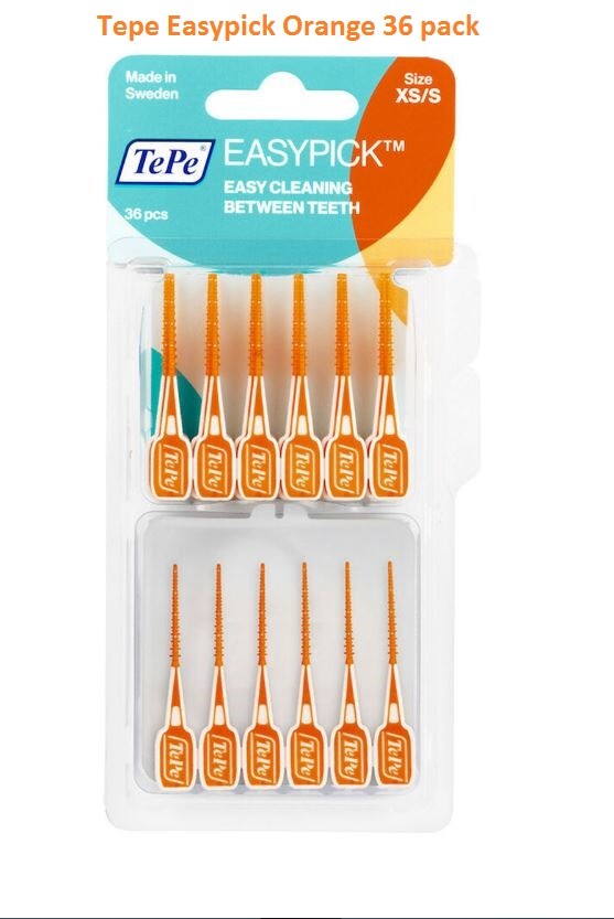 Tepe Easypick Size M/L Blue Or Size XS/S Orange 36 Picks Floss Interdental Oral | eBay Australia