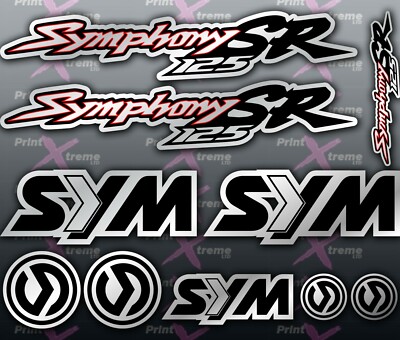 Sym Symphony SR 125 SILVER RED BLACK Stickers / Decals autocollant ...