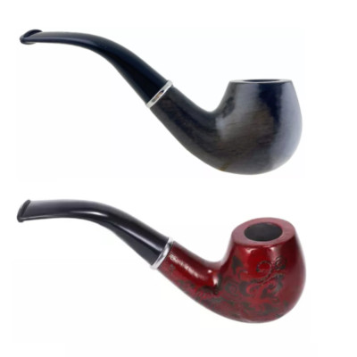 2 Durable Wooden Wood Smoking Pipe Tobacco Cigarettes Cigar Pipes ...