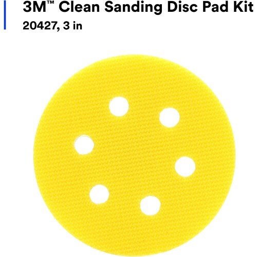 3M 20427 Clean Sanding Abrasive 3" Disc Pad Kit, 5/16-24 Internal Arbor ...