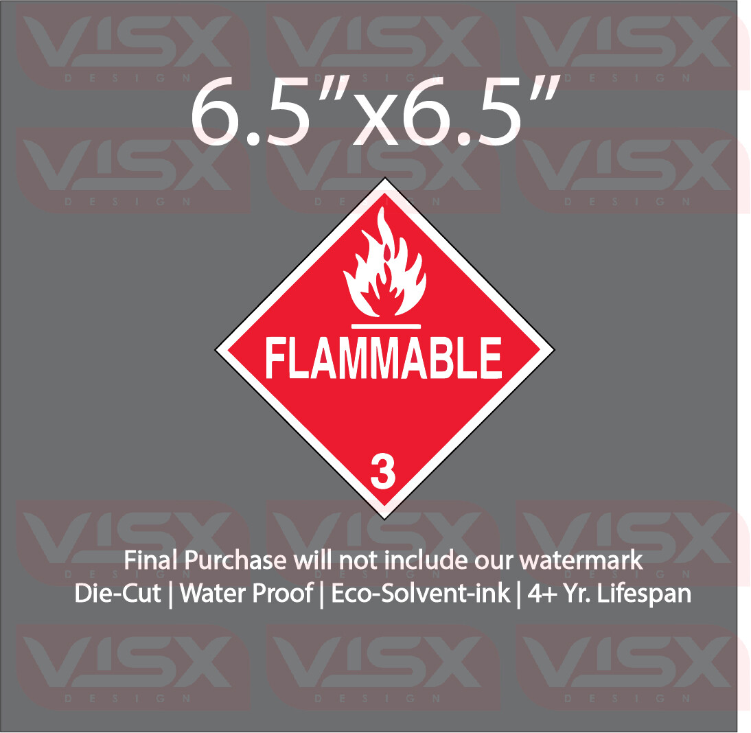 Flammable Decal sticker Flame hazard caution Fire toxic Deadly | eBay