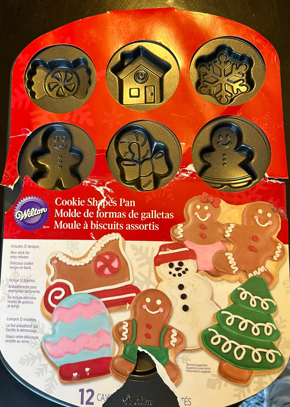 Wilton Christmas Cookie Shapes Pan 12 Designs Mold Non-Stick Holiday ...