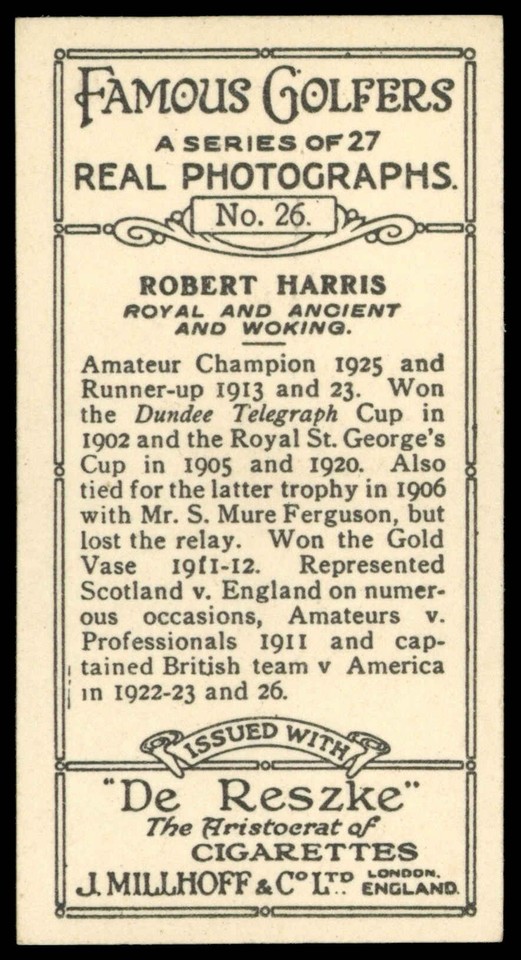 Millhoff - 'Famous Golfers' (1928) - Robert Harris | eBay UK