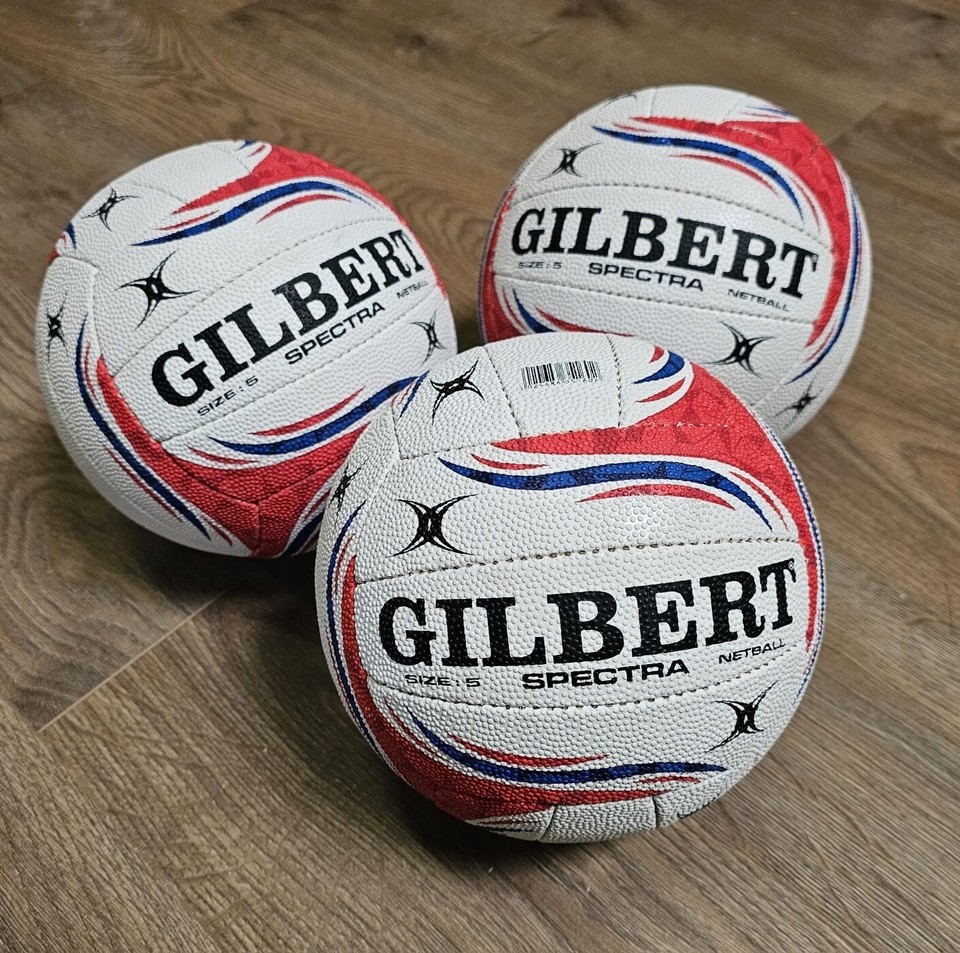 Gilbert Netballs Spectra Match Ball & Hoop Set Wall mounted Ring & 1x ...