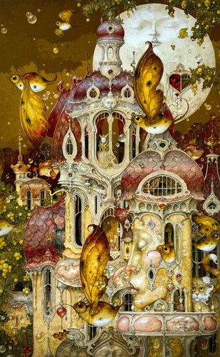 Daniel Merriam Art Images "Moon Chateau" (8in x 11.5in) | eBay