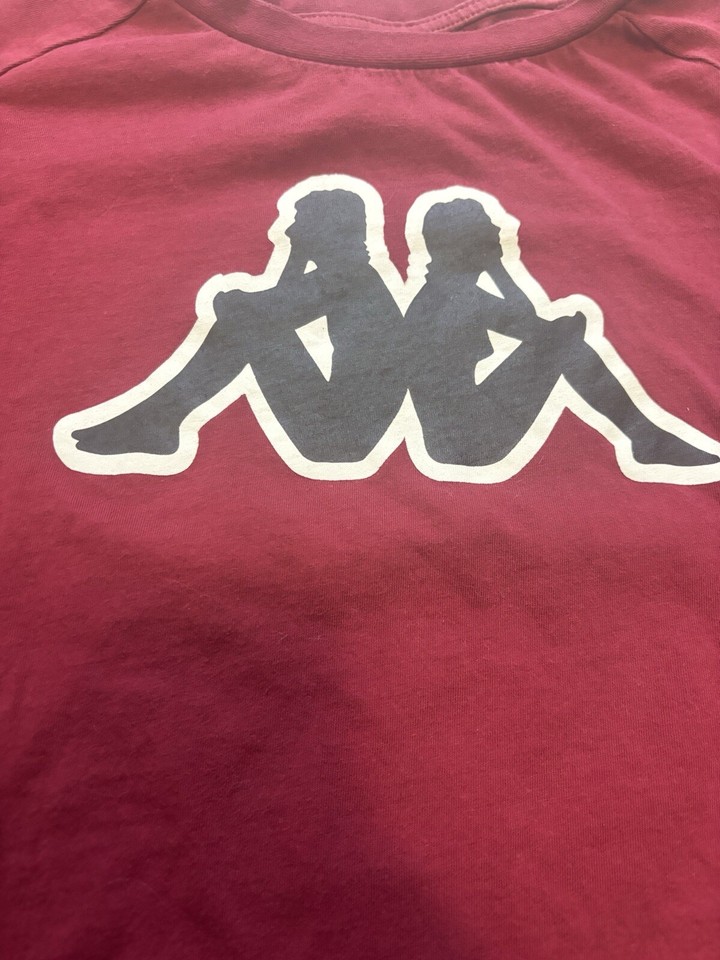 Kappa Men's Logo Tape Maroon T-Shirt XL Streetwear Fashion | eBay