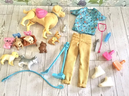 Barbie Ken Veterinarian Outfit With Barbie Pets & Vet Accessories ...