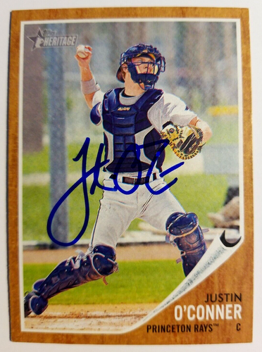Justin O'Conner Princeton Rays 2011 Topps Heritage #24Autographed Baseball Card | eBay
