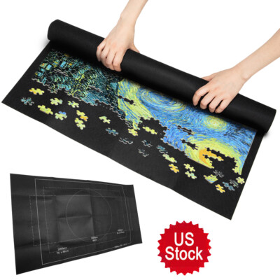 Up To 1500 Pieces Jigsaw Puzzle Storage Mat Roll Up Puzzle Felt Storage ...