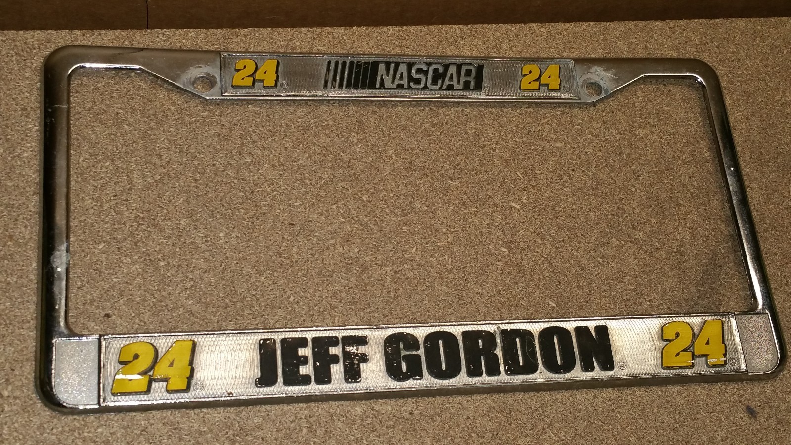 Jeff Gordon NASCAR Metal License Plate Frame # 24 - USED | eBay
