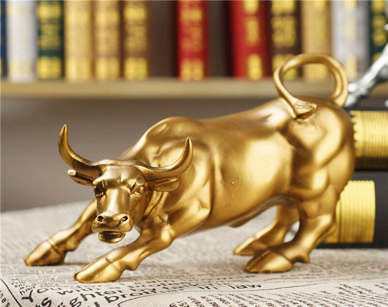 Miami Bitcoin Bull Statue Wall Street Bull Figure Model OX Home Desk ...