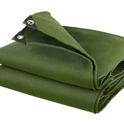 Waterproof Canvas Tarp 16oz Heavy Duty Cloth Tarp Tent Shelters Cover f ...