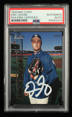 Eric Gagne Signed 1999 Fleer Tradition Update #U42 (PSA) - Rookie Card ...