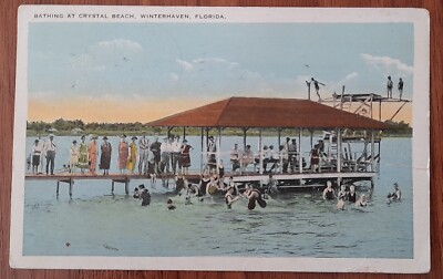 Vintage Postcard Bathing at Crystal Beach, Winterhaven Florida | eBay