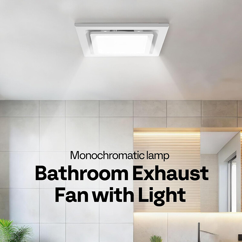 165 CFM Bathroom Exhaust Fan with LED Light & Duct Hose 2.5 Sones Bath ...