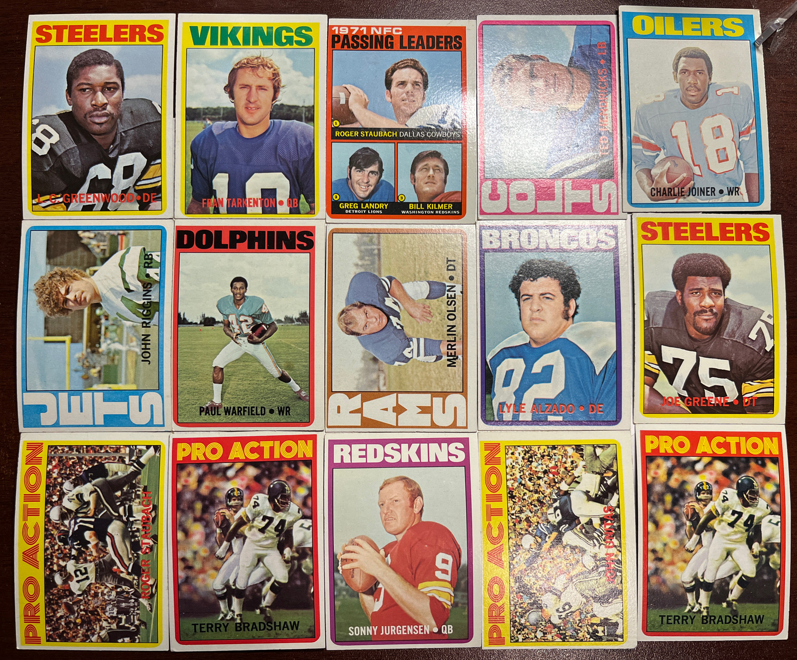 Lot Of 166 - 1972 Topps Football Cards Read Description Bradshaw Roger ...