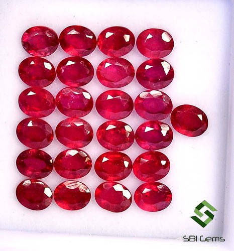 5x4 mm Natural Ruby Oval Cut Lot 25 Pcs 13.05 Cts Calibrated Loose ...