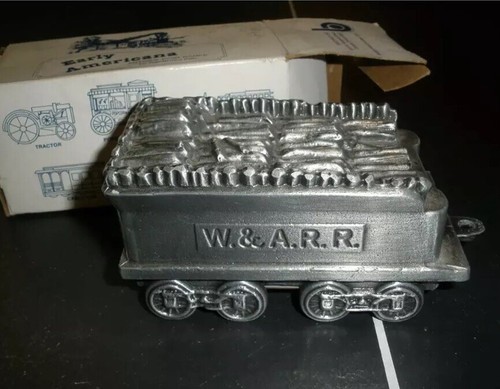 Early Americana Antique Coin Bank Banthrico Inc Wood Tender Train Car ...