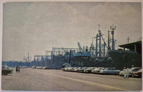 Vintage Postcard US Navy Fleet Ships At Dock Cars AA60 | eBay