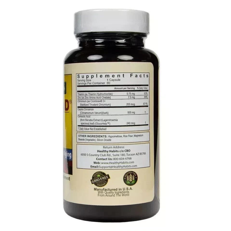 Striction D Premium Blood Sugar Support 60 Capsules Healthy Habit Over ...